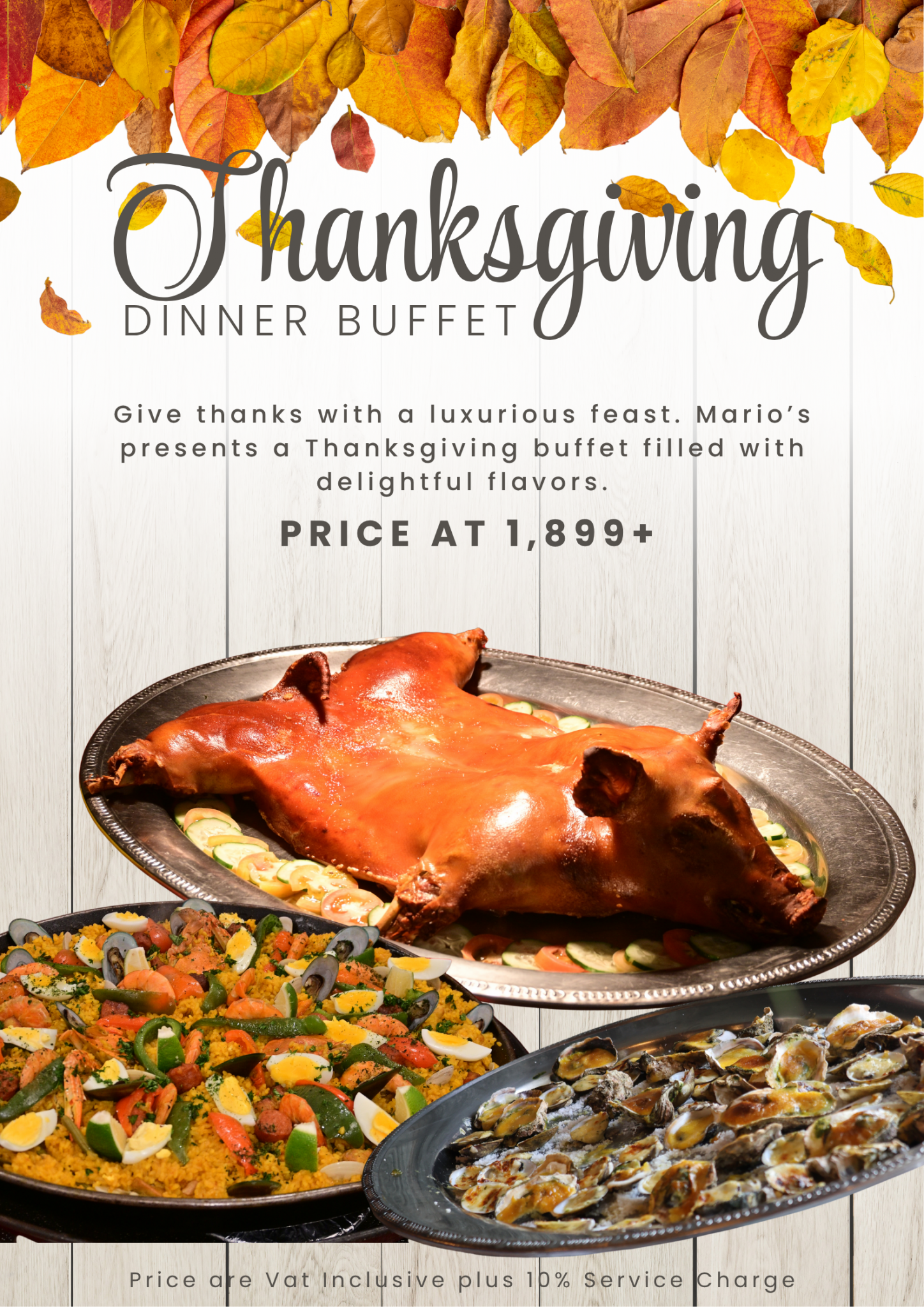 Thanksgiving Dinner Buffet - Mario’s Restaurant | Mario’s Restaurant